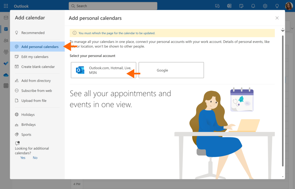 How to Sync Two Outlook Calendars - Step by Step Guide | CalendarBridge